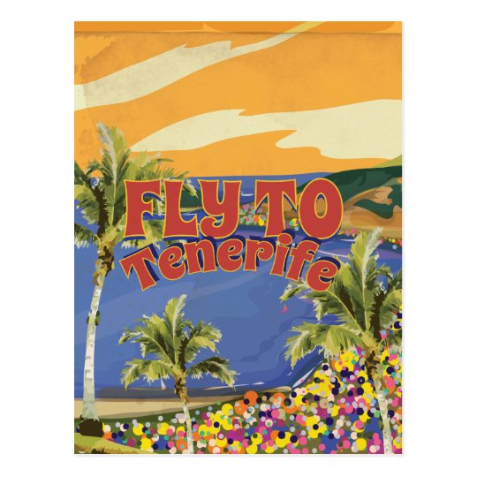 Fly To Tenerife Vintage Travel Poster Postcard | Zazzle.co.uk