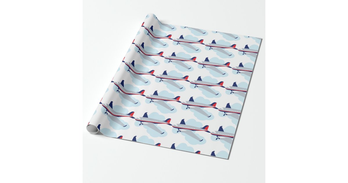 Flying Airplane Wrapping Paper | Zazzle