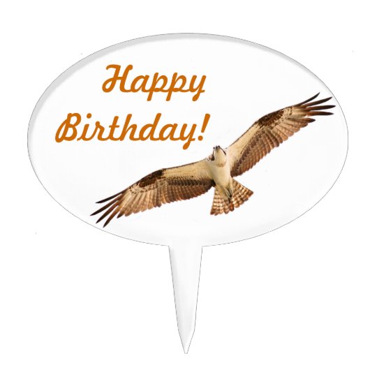 Flying Hawk Happy Birthday Cake Topper | Zazzle.co.uk