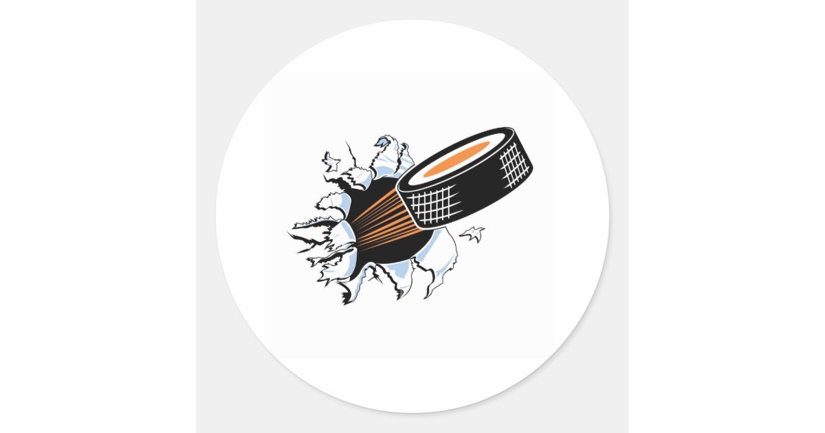 Flying Puck Classic Round Sticker | Zazzle