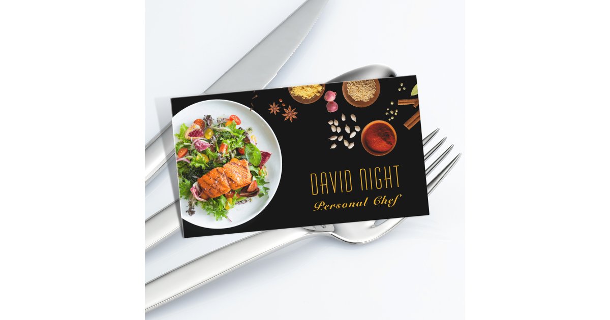Food Design Personal Chef Catering Business Card | Zazzle