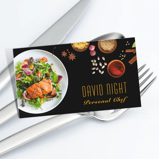 Food Design Personal Chef Catering Business Card | Zazzle