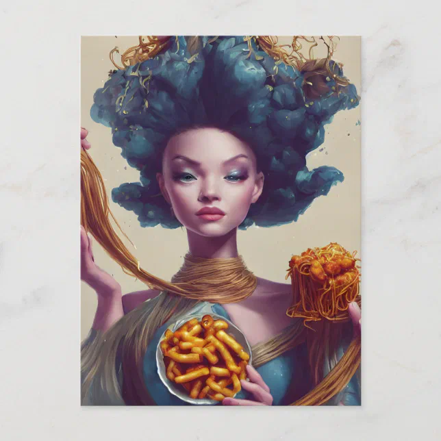 Food Fight Goddess Postcard | Zazzle