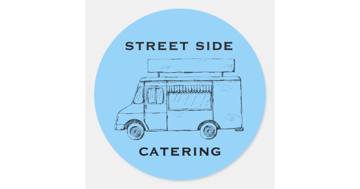 Food Truck Custom Blue Sticker | Zazzle