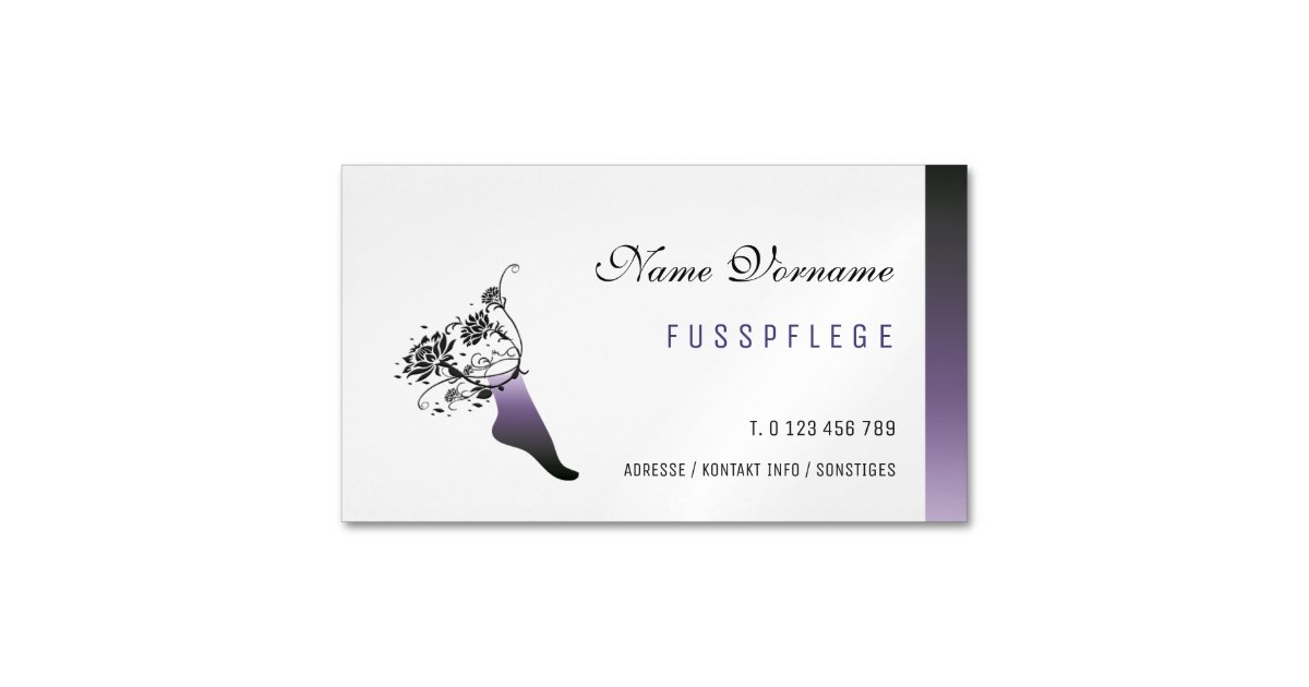 foot care Magnetic business card | Zazzle