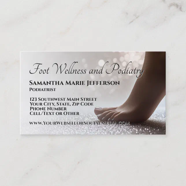 Foot Care Podiatrist Reflexology Therapist Feet Business Card | Zazzle