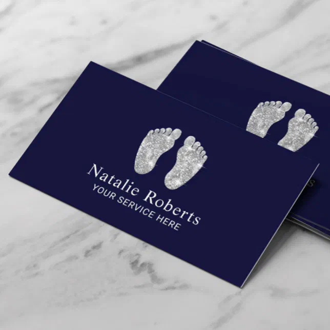 Foot Healthcare Practitioner Reflexology Spa Navy Business Card | Zazzle