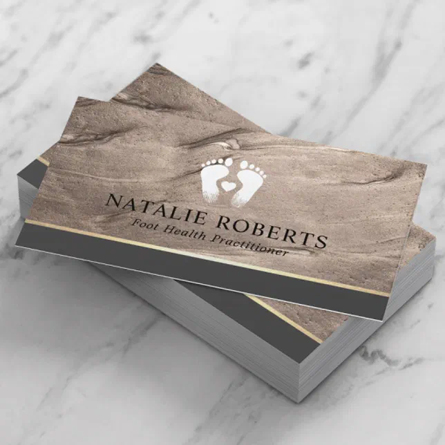 Foot Massage Therapist Modern Bronze Podiatrist Business Card | Zazzle