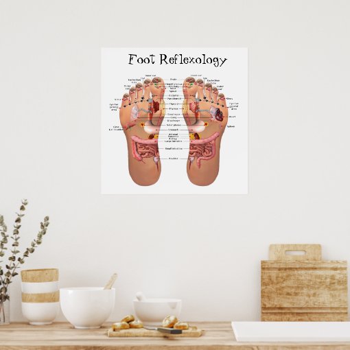 Foot Reflexology 24x24" Poster | Zazzle