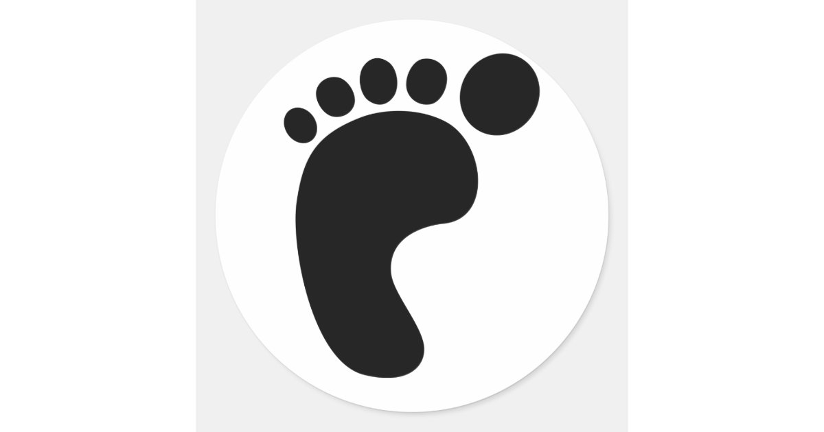 Foot step image classic round sticker | Zazzle