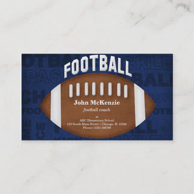 Football Coach Business Card | Zazzle