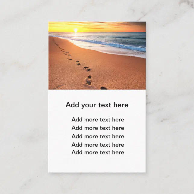 Footprints In The Sand Theme Business Cards | Zazzle