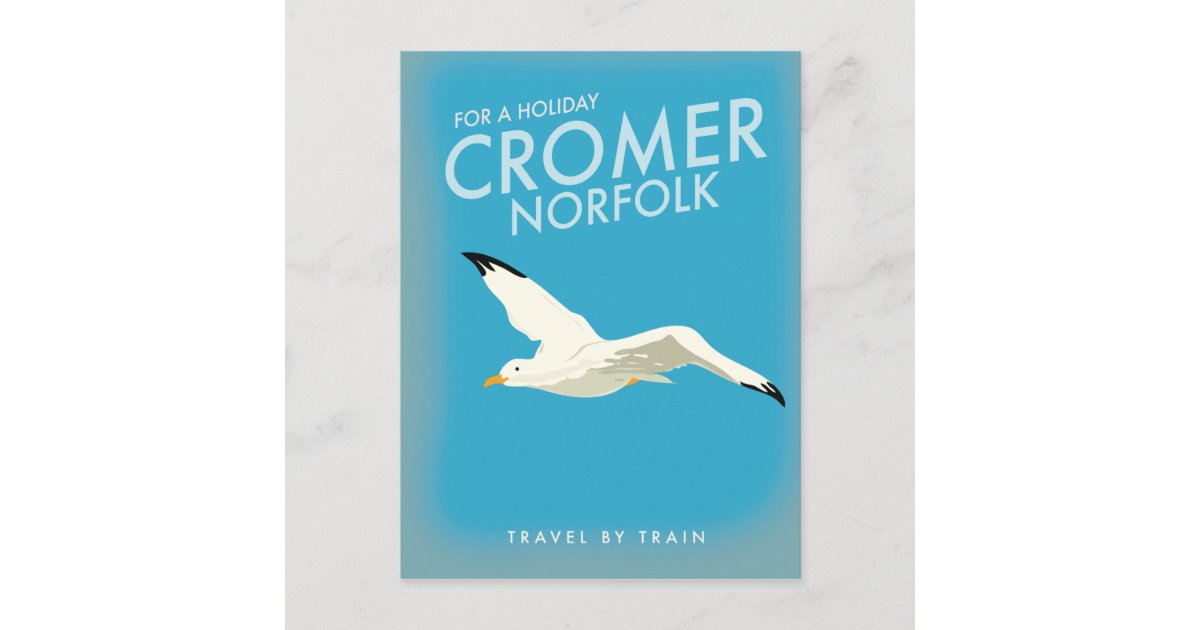 For a holiday Cromer Norfolk train travel poster. Postcard | Zazzle