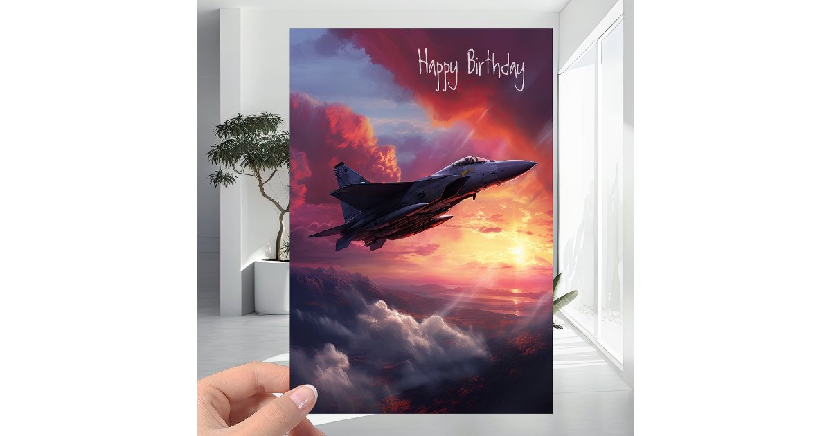 For Pilots and Enthusiasts - Jet Fighter Birthday Card | Zazzle