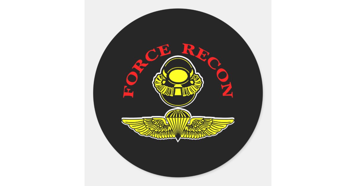 Force Recon Diver Jumpblack Classic Round Sticker | Zazzle