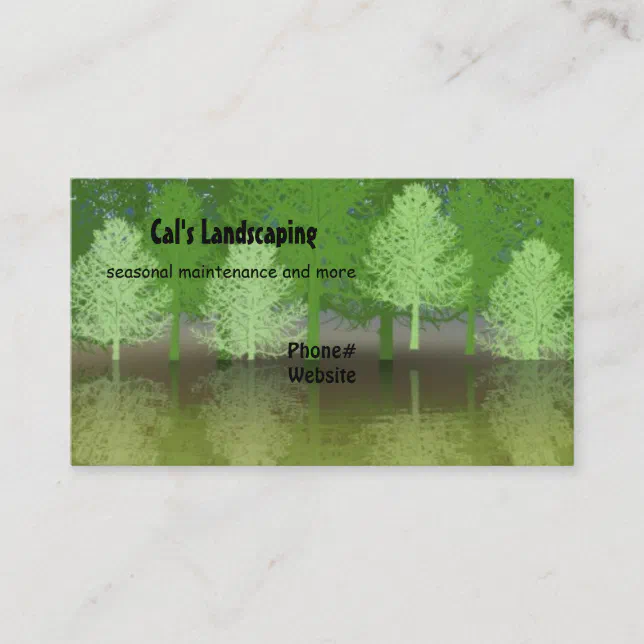 Forest of Trees Landscaping Design Business Card | Zazzle