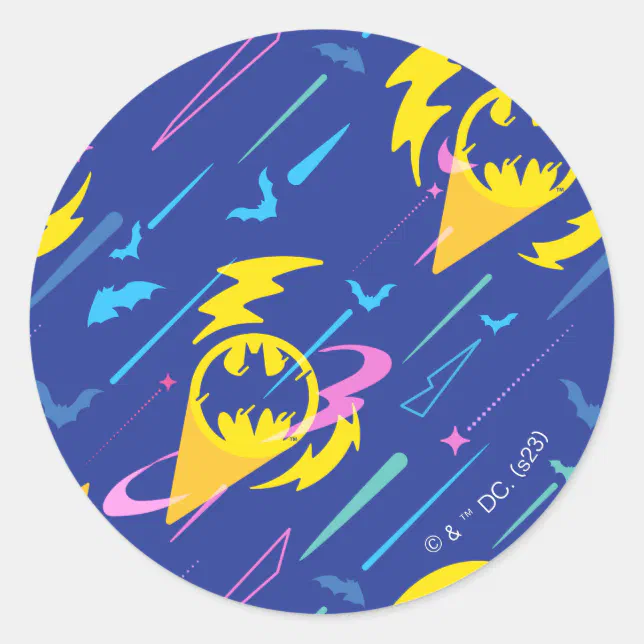 Forever Batman Bat Signal Pattern Classic Round Sticker | Zazzle