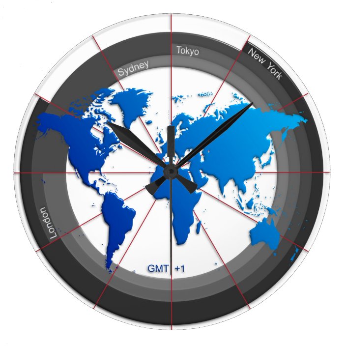 Forex Markets Timezone Clock GMT+1 hr | Zazzle.co.uk