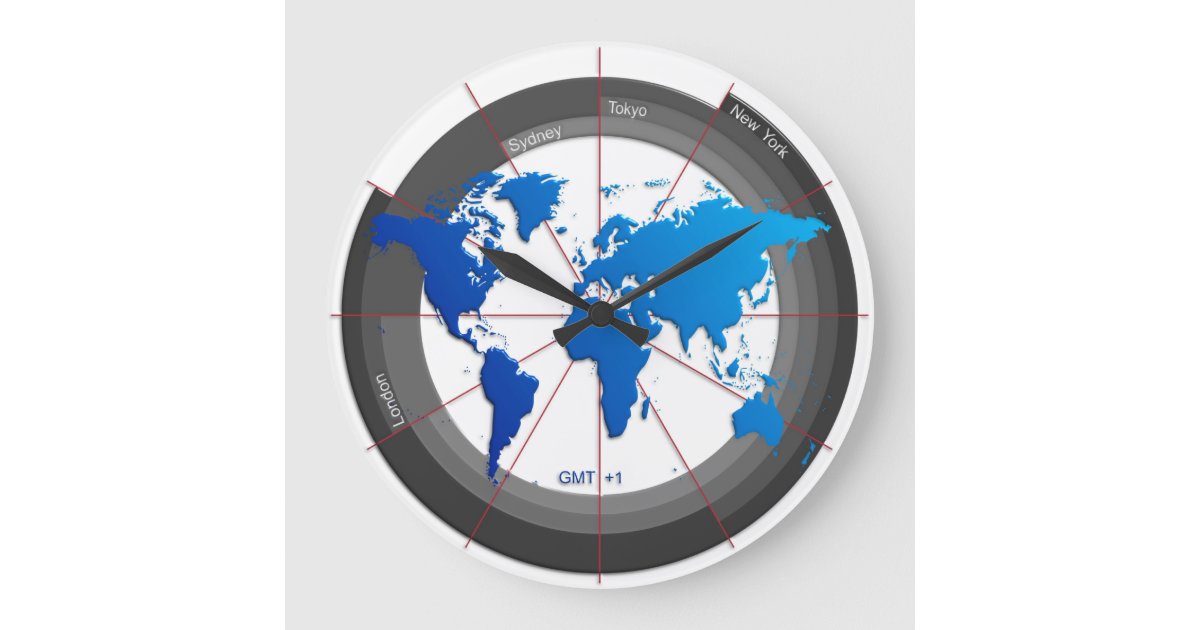 Forex Markets Timezone Clock GMT+1 hr | Zazzle
