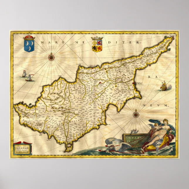 Former Map of Cyprus Poster | Zazzle