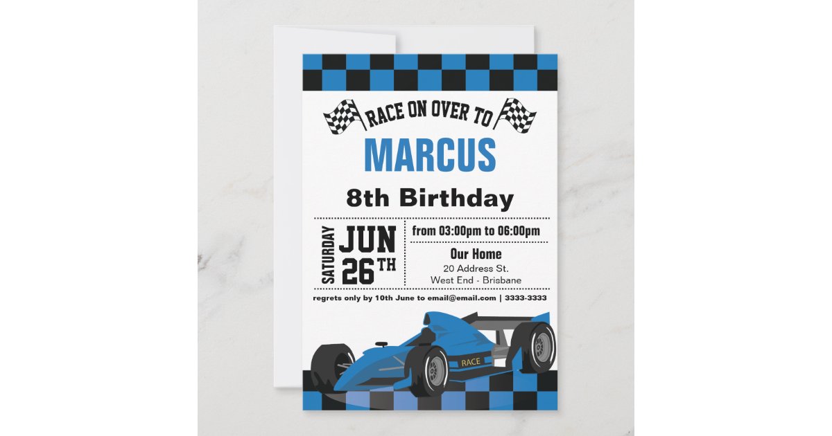 Formula 1 Birthday Party Invitation | Zazzle