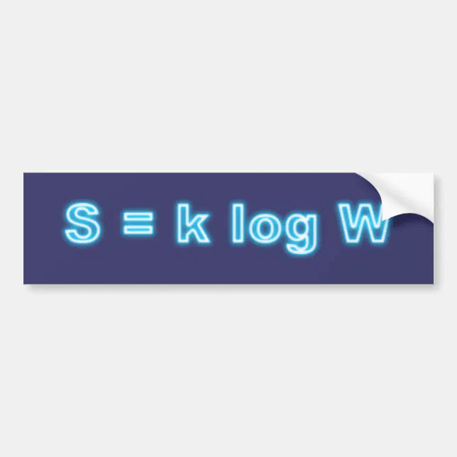 formula entropy bumper sticker | Zazzle