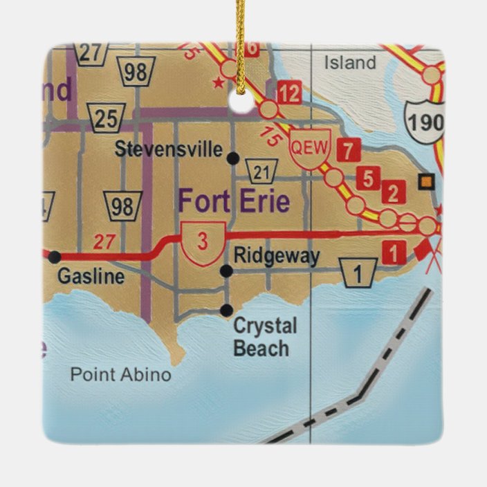 Fort Erie Ontario Map Ceramic Ornament | Zazzle.co.uk