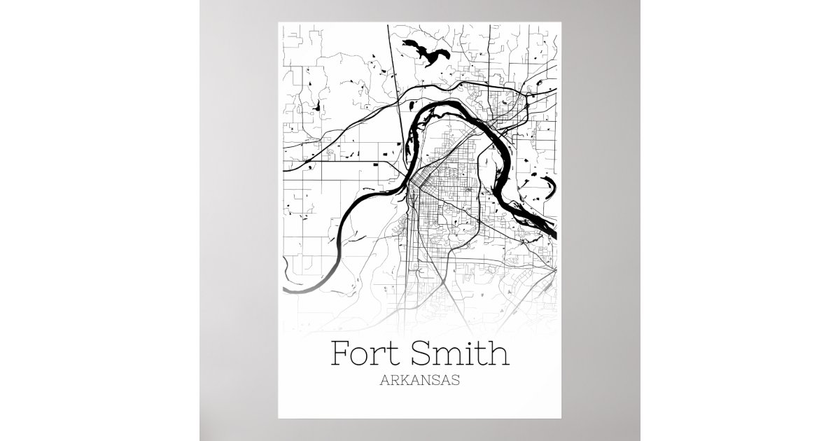 Fort Smith Map - Arkansas - City Map Poster | Zazzle