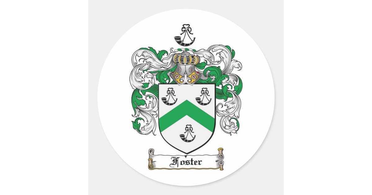 FOSTER FAMILY CREST - FOSTER COAT OF ARMS CLASSIC ROUND STICKER | Zazzle