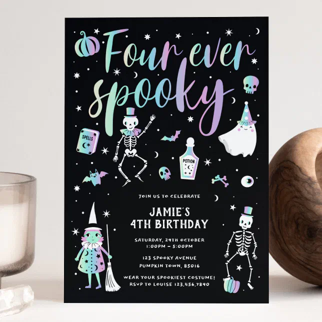 Four Ever Spooky Halloween Invitation | Zazzle