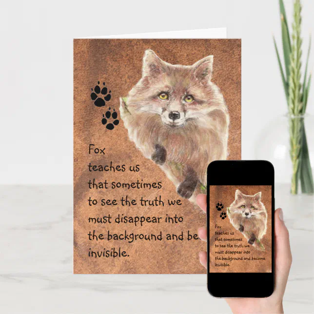 Fox, Animal Totem, Spirit Guide, Symbol Card | Zazzle