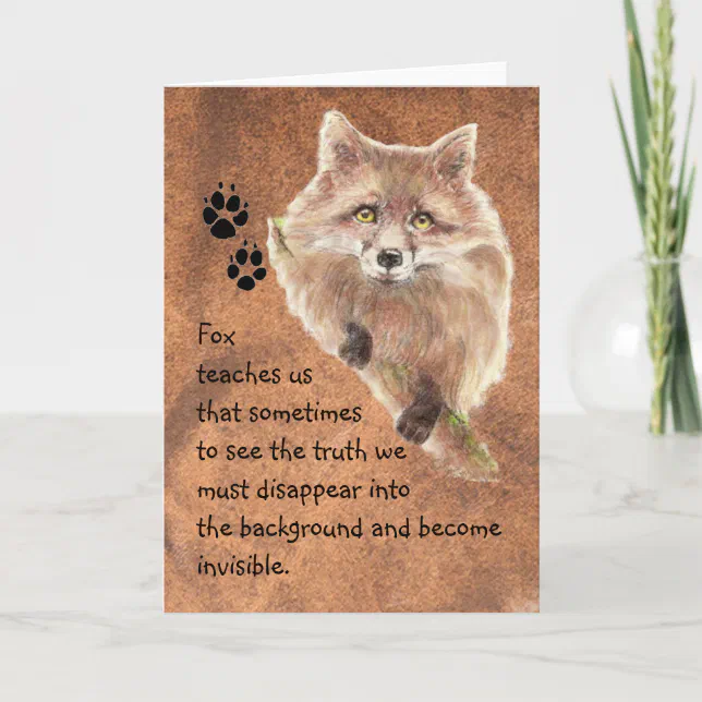Fox, Animal Totem, Spirit Guide, Symbol Card | Zazzle