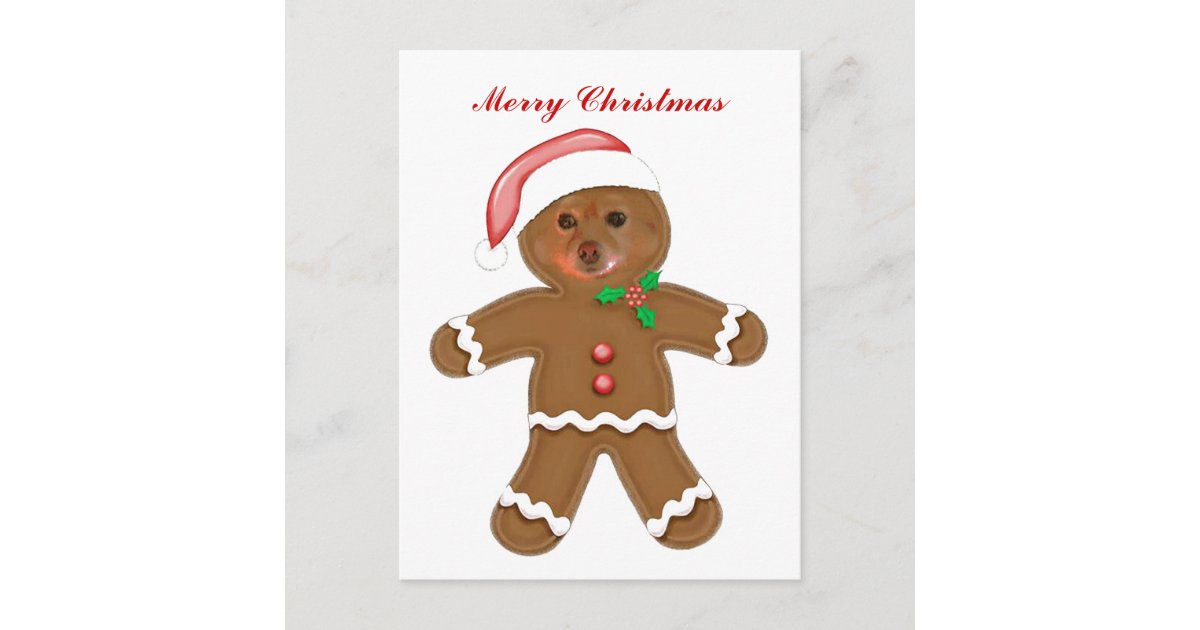 Fox Is A Gingerbread Man Holiday Postcard | Zazzle.co.uk