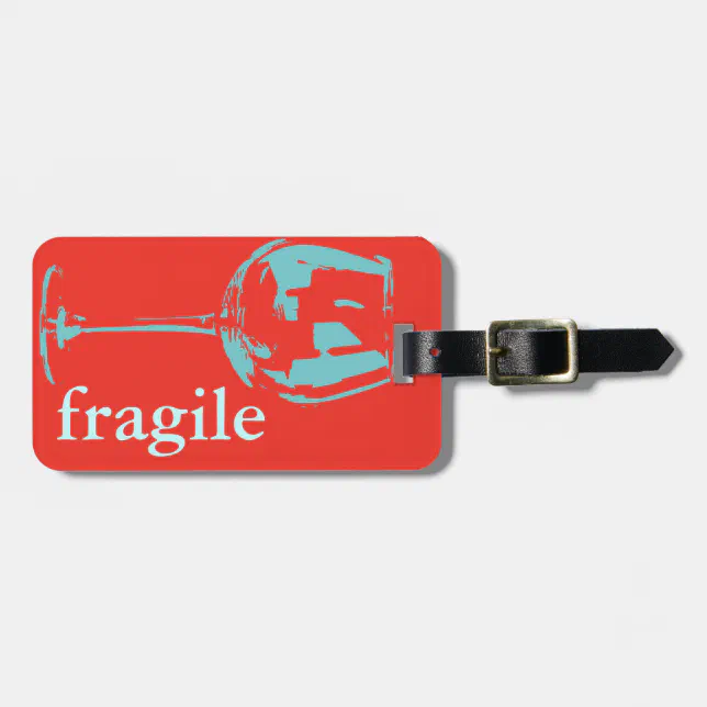 fragile caution sign luggage tag | Zazzle