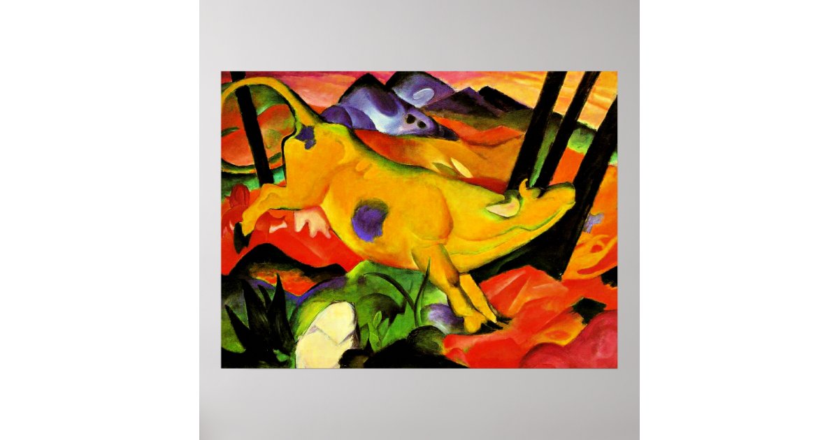 Franz Marc painting, The Yellow Cow Poster | Zazzle