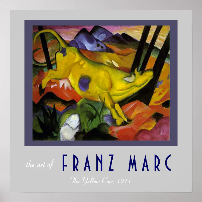 Franz Marc - The Yellow Cow - Expressionist Art Poster | Zazzle