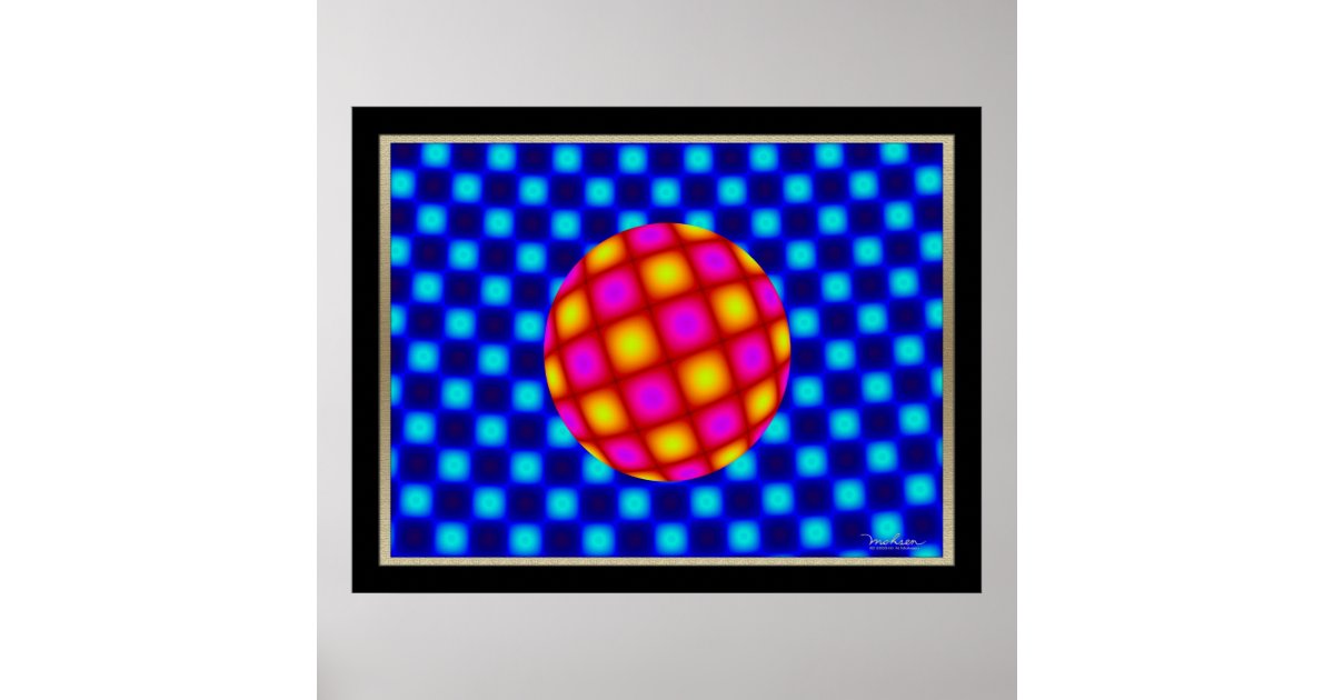 Free Floating Ball Optical Illusion Poster | Zazzle