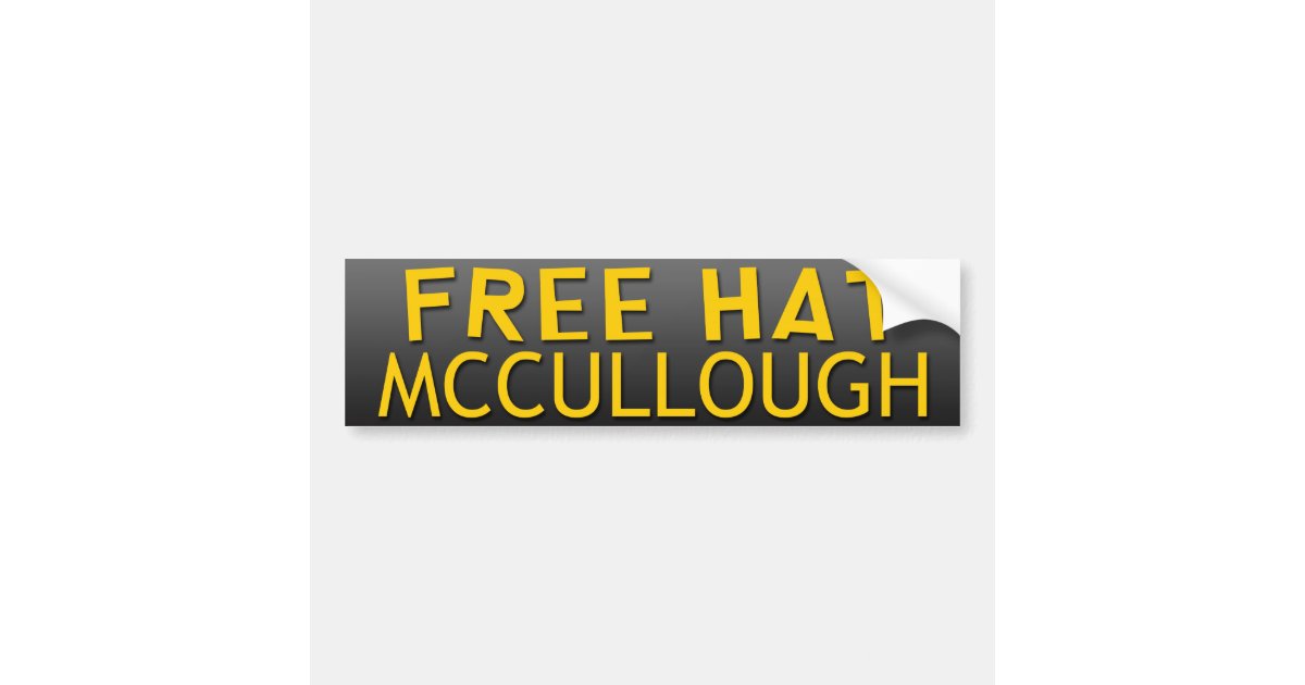 Free Hat McCullough Bumper Sticker | Zazzle