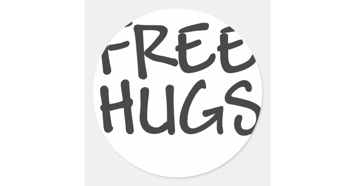 Free Hugs Classic Round Sticker | Zazzle