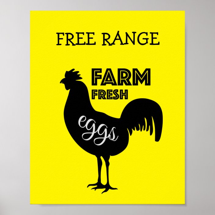 Free Range Farm Fresh Eggs Poster | Zazzle