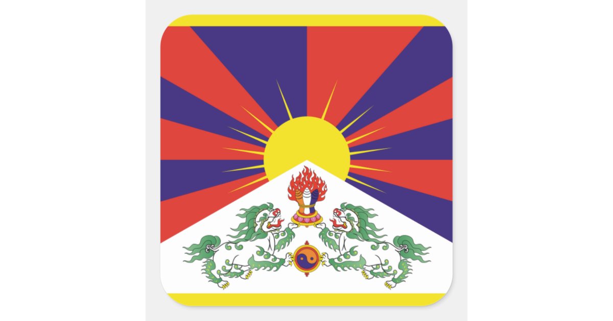 Free Tibet flag Square Sticker | Zazzle