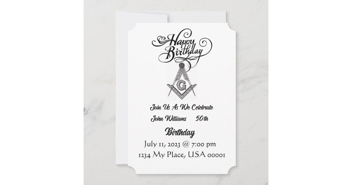Freemason Birthday Invitation | Zazzle