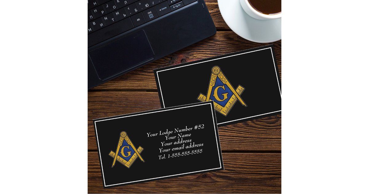 Freemason Freemasonry Symbol Masonic Black Business Card | Zazzle