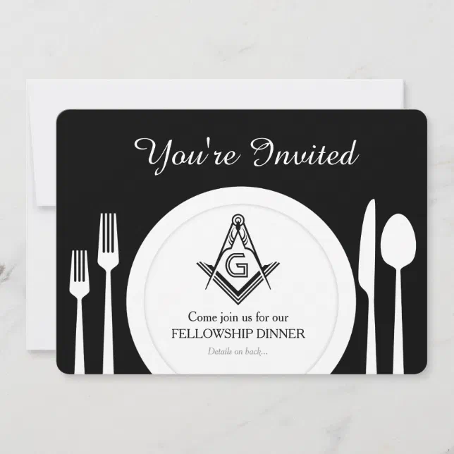 Freemason Invitation, Masonic Dinner Custom Invite | Zazzle