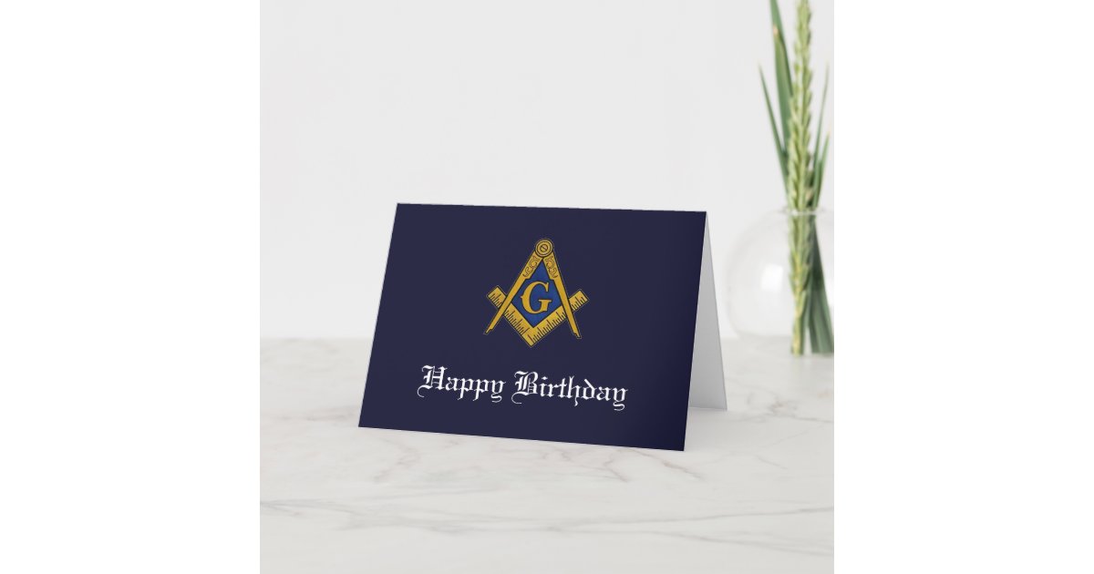 Freemason Masonic Mason Freemason Birthday Thank You Card | Zazzle