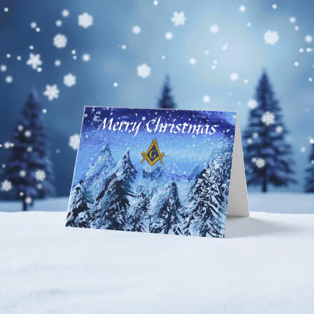 Freemason Masonic Square and Compass Christmas Thank You Card | Zazzle