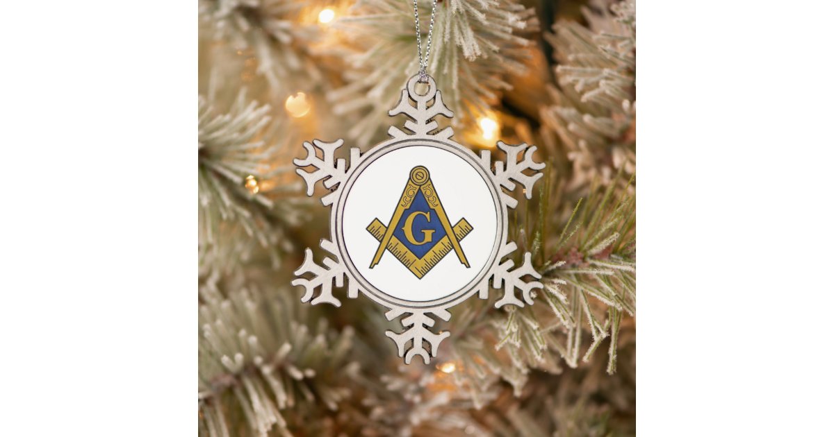 Freemason Masonic Square and Compass Freemasonry Snowflake Pewter ...