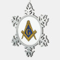 Freemason Masonic Square and Compass Freemasonry Snowflake Pewter ...