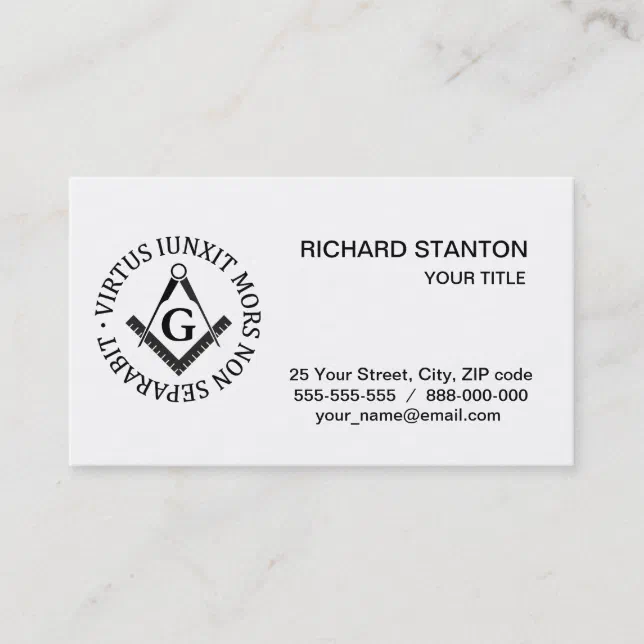 Freemasonry sign business card | Zazzle