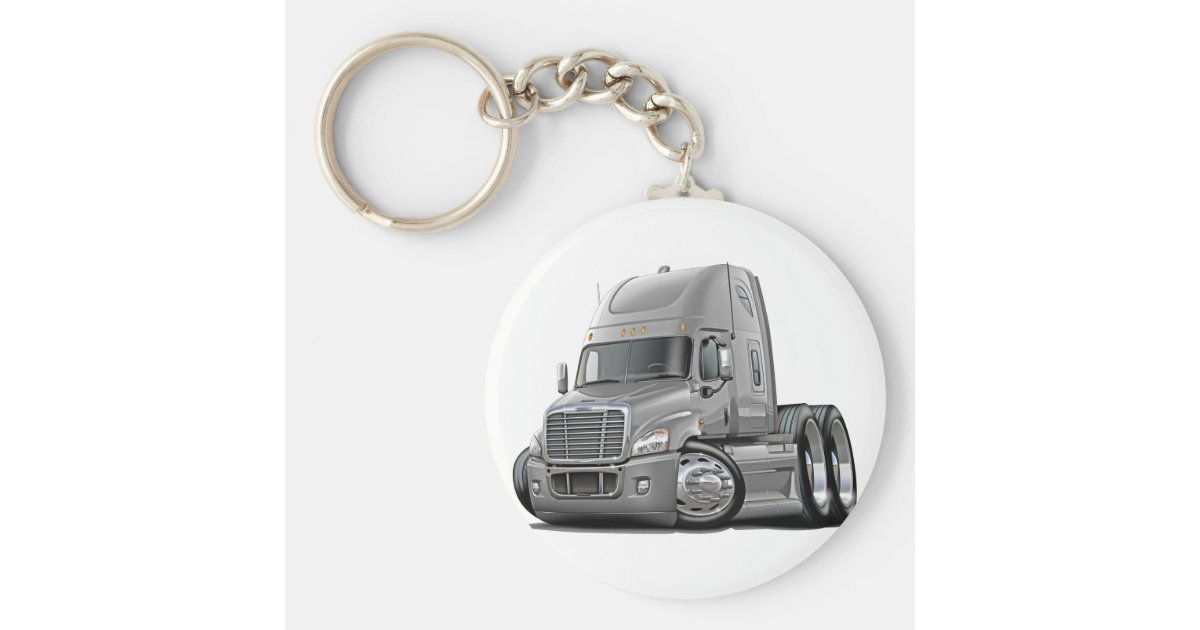 Freightliner Cascadia Silver Truck Key Ring | Zazzle.co.uk